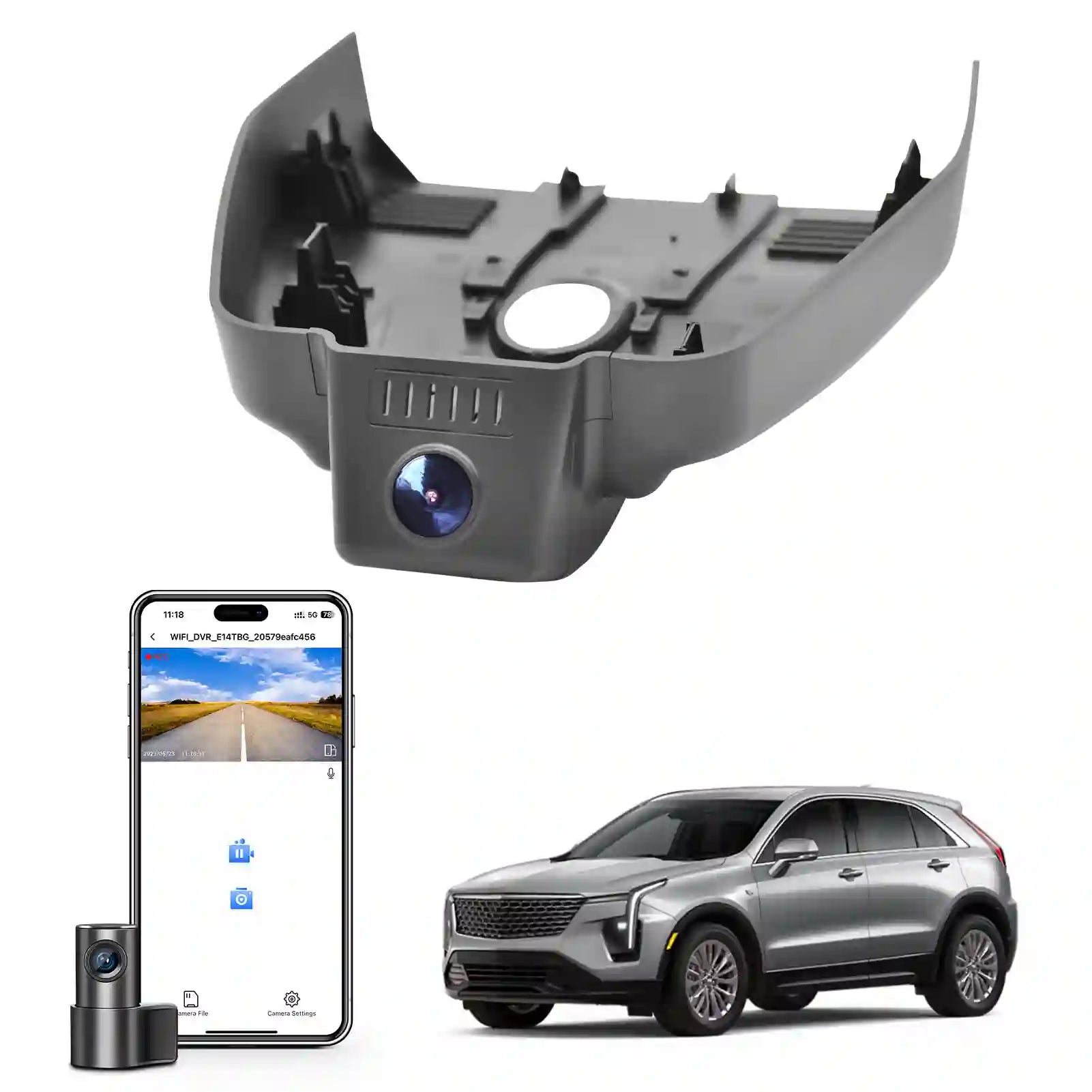 Front 4K & Rear 1080p Dash Cam Custom fit for Cadillac XT4 2024 2025(M