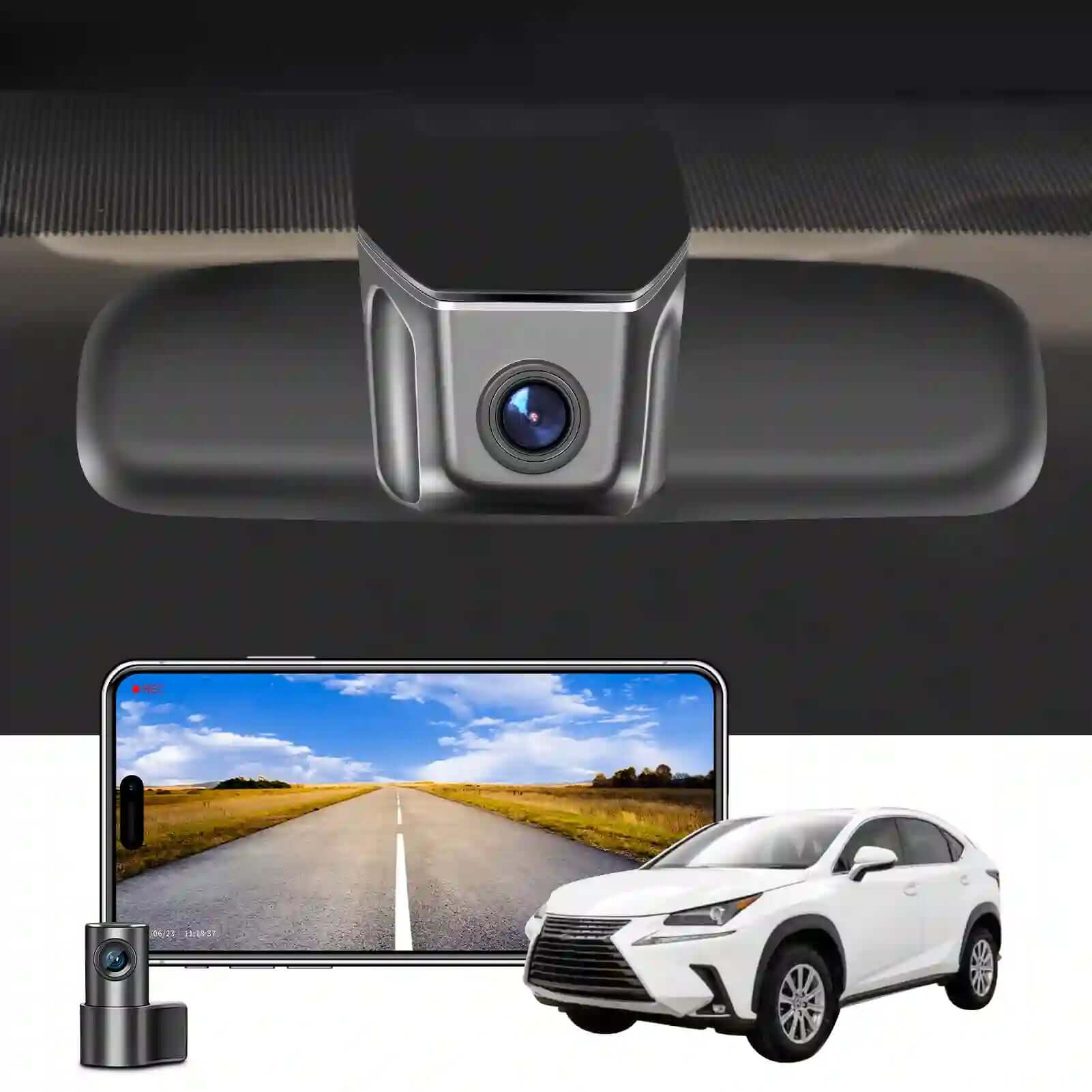 Mangoal Front 4K & Rear 1080p Dash Cam for Lexus NX (2018-2021)