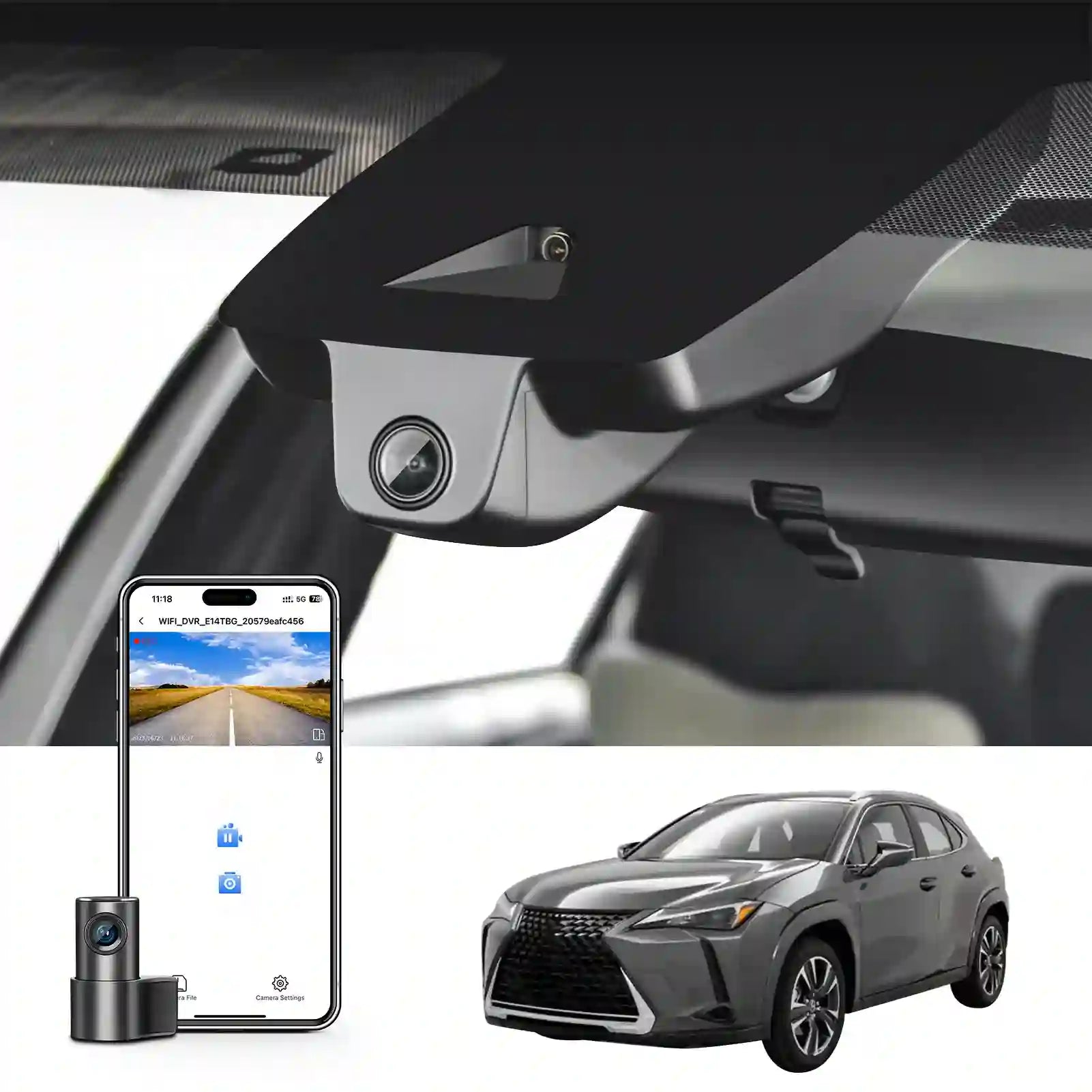 Mangoal Front 4K & Rear 1080p Dash Cam for Lexus UX (2019-2024) - Model B
