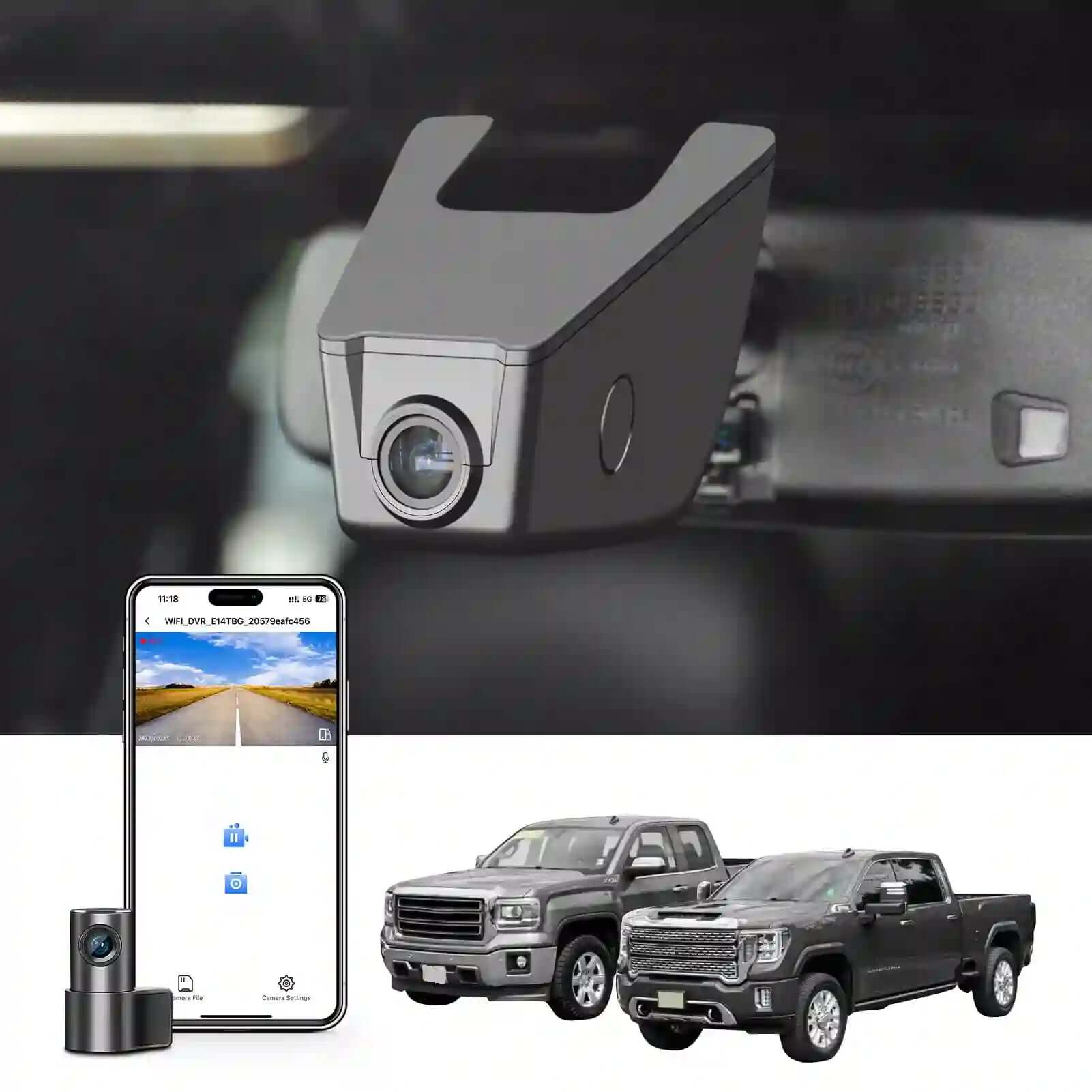 Front 4K & Rear 1080p Dash Cam fit for GMC Sierra Select 1500 2014-202