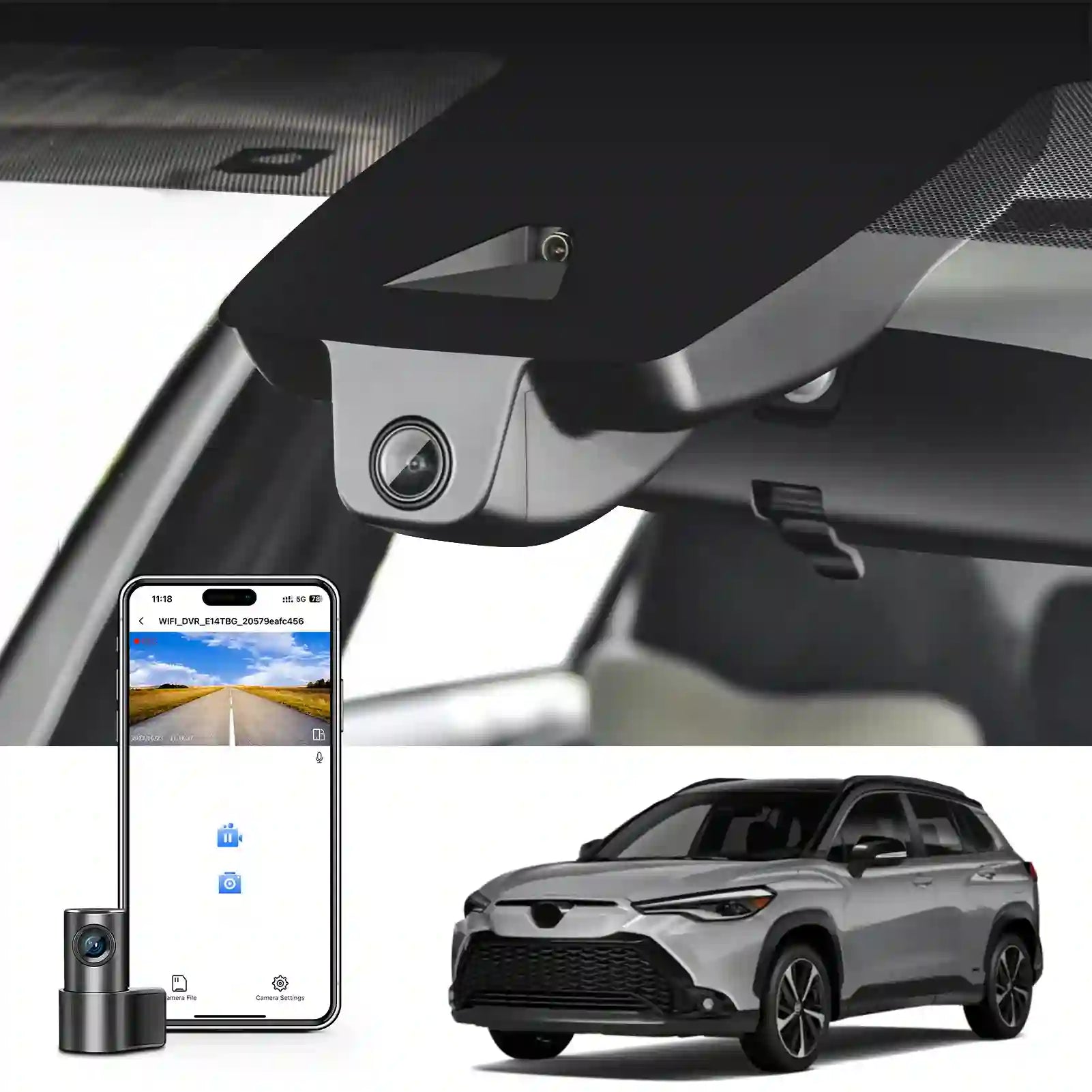 Dash Cam best buy by Mangoal Front 4K & Rear 1080P for Toyota Corolla Cross